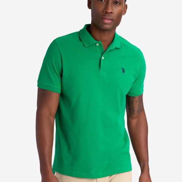 Us Polo Assn Shirts Mens Us Polo Assn Pique Small Logo Green 2488